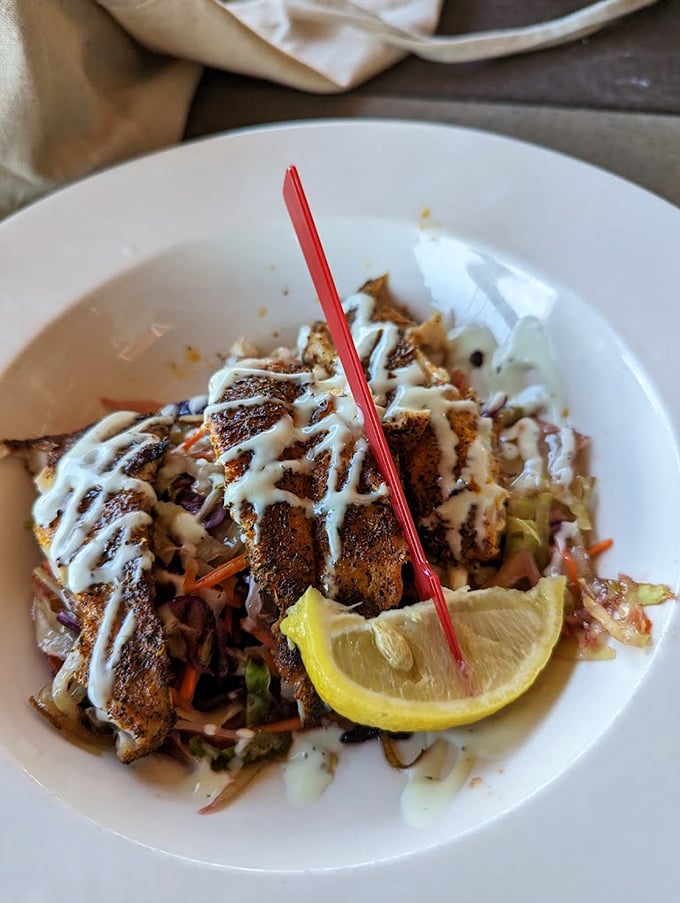 Blackened rockfish that would make Paul Prudhomme nod in approval, served with a side of Maryland pride.