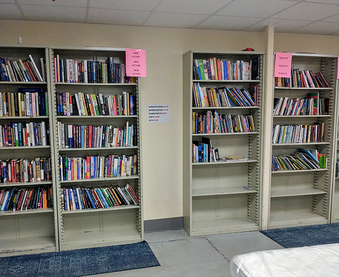 Bookworms rejoice! These shelves hold literary adventures at pocket-change prices, organized for easy browsing and impulse intellectual investments.