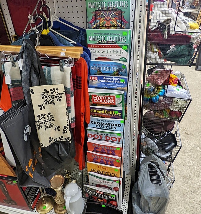 Adult coloring books and puzzles line the shelves&mdash;proof that sometimes the best stress relief comes in analog form, not digital.