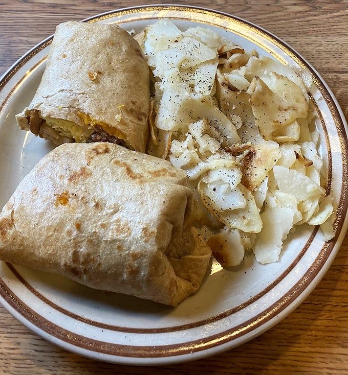 A breakfast burrito and hash browns that make "the most important meal" feel like the only meal worth having.