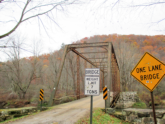 One-lane bridges: where patience becomes a virtue and the reward is crossing into landscapes that belong in a Hudson River School painting.