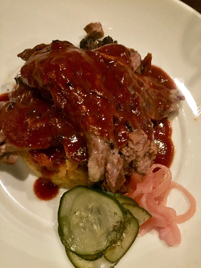 Barbecue that doesn't mess around. This brisket has the kind of smoke ring that would make a Texan tip their hat in respect.