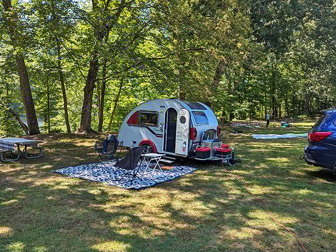 Camping with style &ndash; when your teardrop trailer matches the scenery better than your hiking outfit ever will.