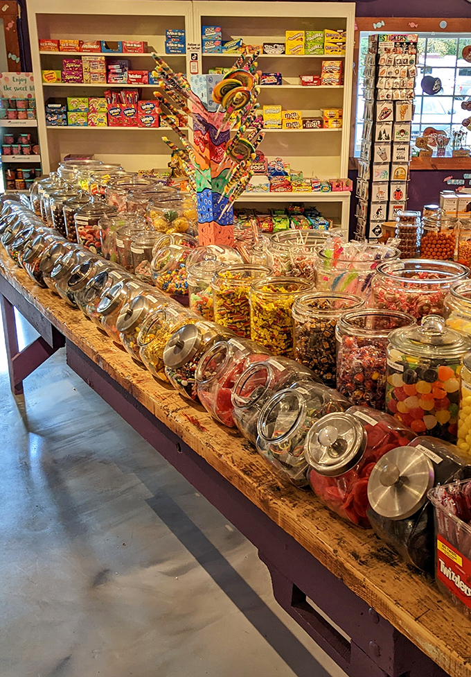 Candy paradise! These glass jars hold sweet memories waiting to be rediscovered&mdash;calories don't count when they're nostalgic.