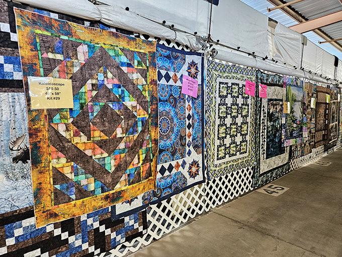 Handcrafted quilts hang like textile masterpieces, each stitch telling stories your grandmother would appreciate.