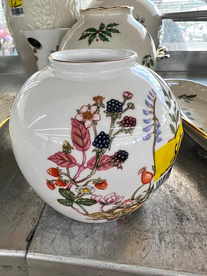 Delicate porcelain treasures with stories to tell. That floral vase might have graced someone's holiday table before finding its way to your mantelpiece.