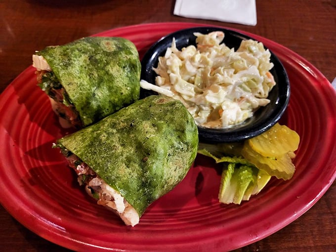 Vibrant green wraps filled with savory goodness and paired with creamy coleslaw. A lighter option that doesn't sacrifice an ounce of flavor.