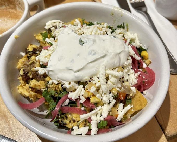 A breakfast bowl that's having an identity crisis in the best possible way. Every bite tells a different delicious story.