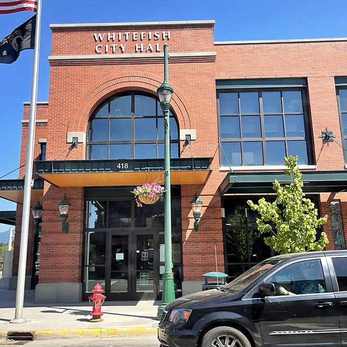 Whitefish City Hall stands proudly downtown, where civic matters are probably discussed over coffee and huckleberry muffins rather than angry emails.