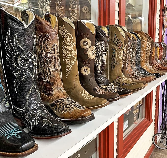 Cowboy boots with embroidered designs so detailed, they're basically wearable works of Western art history.