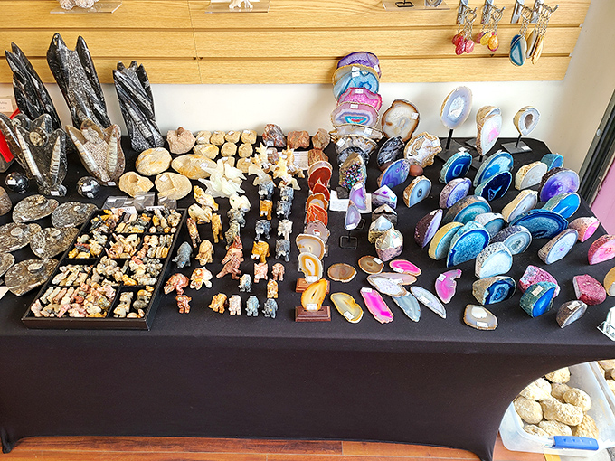 A geological wonderland where you can find the perfect crystal to either balance your chakras or simply look fabulous on your bookshelf.