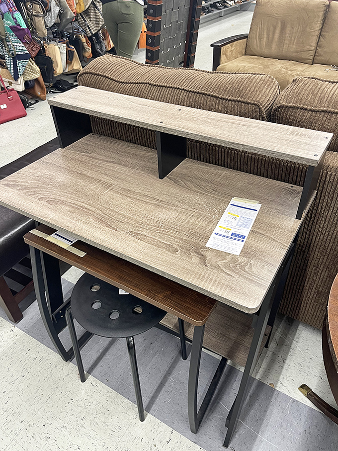 Not just a desk&mdash;a command center for creativity! This modern workspace solution waits for its next chapter in someone's home office.