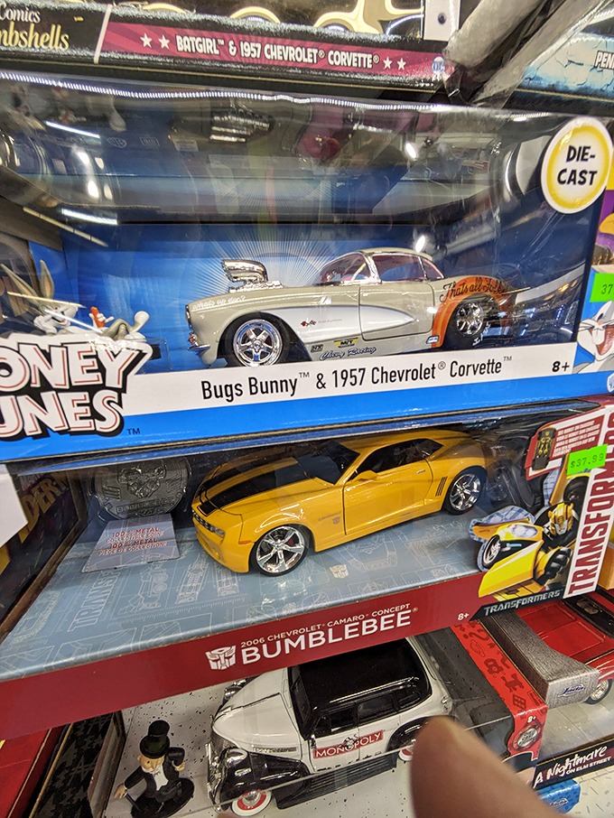 Die-cast collectibles featuring Bugs Bunny and Transformers remind us that childhood nostalgia comes in perfectly packaged miniature form.
