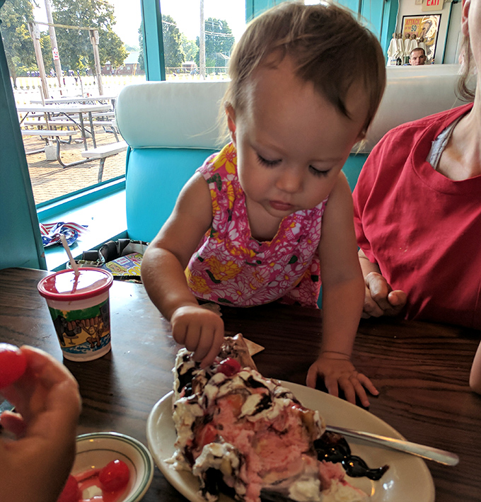 Even the youngest diners know good dessert when they see it, and this brownie sundae passes inspection.