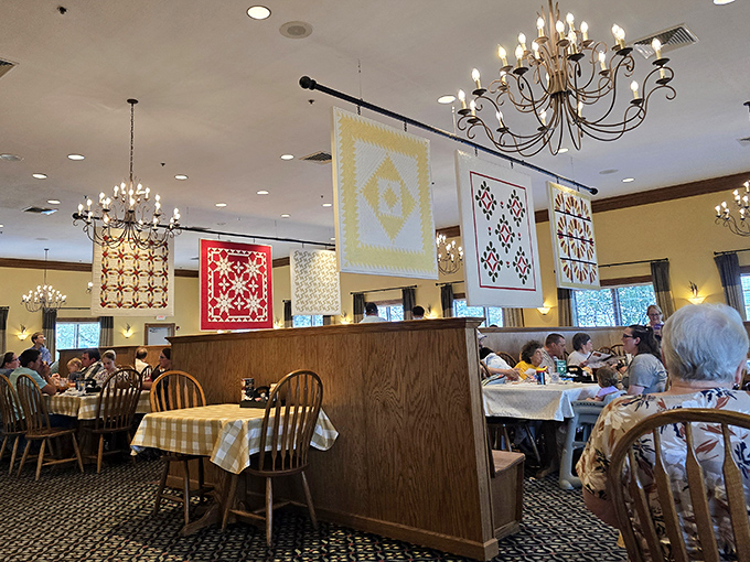 The dining room hums with conversation and the gentle clink of forks against plates—a symphony of satisfaction.