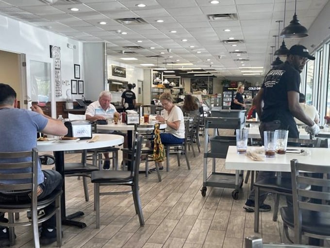 Real people enjoying real food in a real restaurant, which somehow feels revolutionary in our filtered, overproduced modern world today.