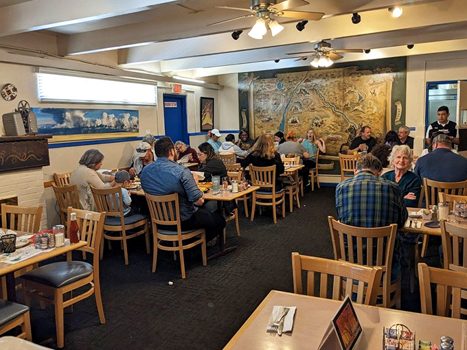 A dining room filled with locals and visitors sharing one common religion: the worship of seriously good New Mexican comfort food.