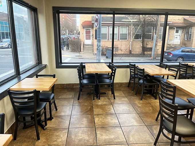 Simple wooden tables bathed in natural light &ndash; the kind of unpretentious setting where food memories are made and calories don't count.
