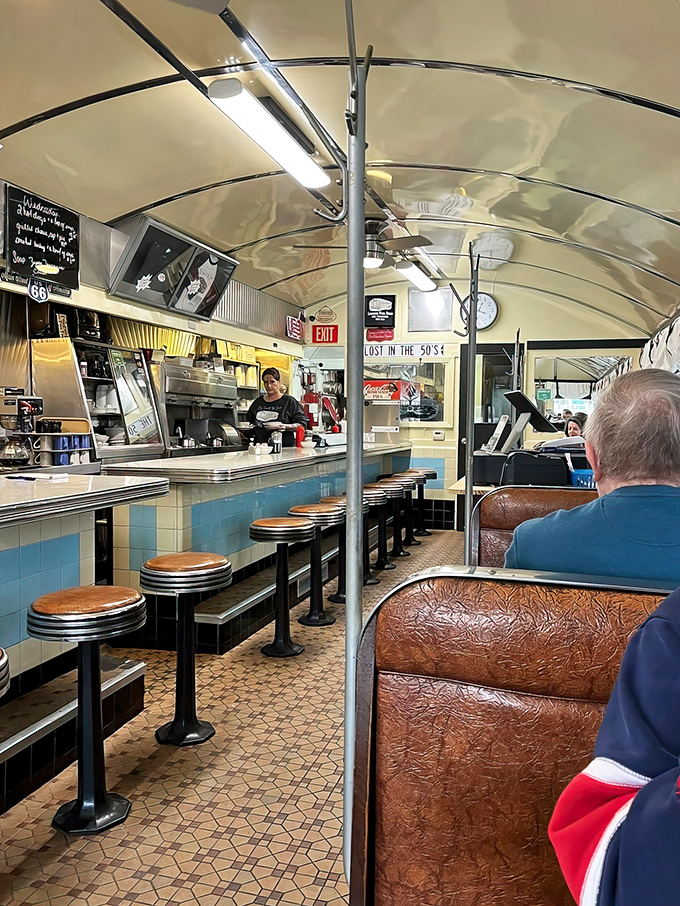 The breakfast ballet in full swing&mdash;where coffee flows eternal and conversations blend with sizzling griddle sounds.