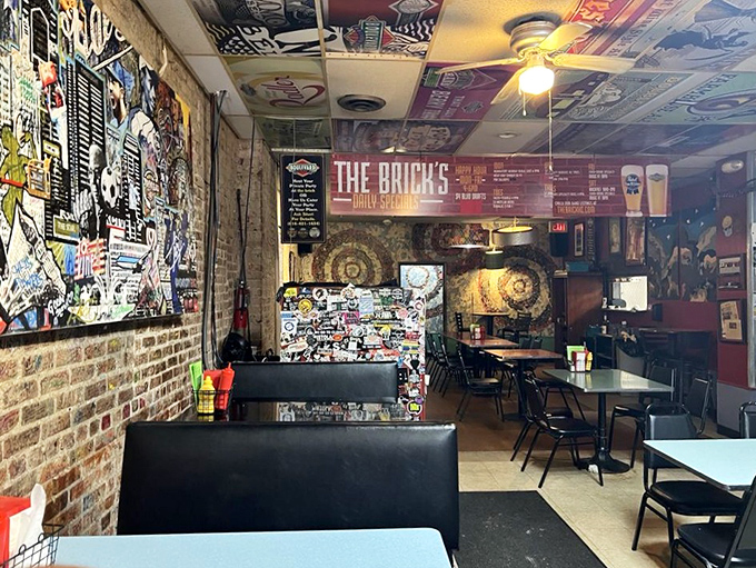 Exposed brick walls and eclectic décor create the perfect backdrop for food that doesn't need Instagram filters to look good.