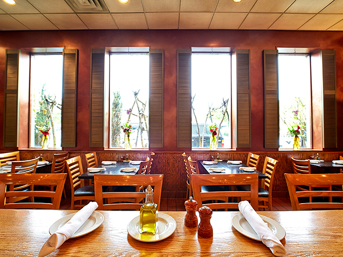 Windows that flood the dining room with natural light, making both the pasta and your dining companion look their absolute best.