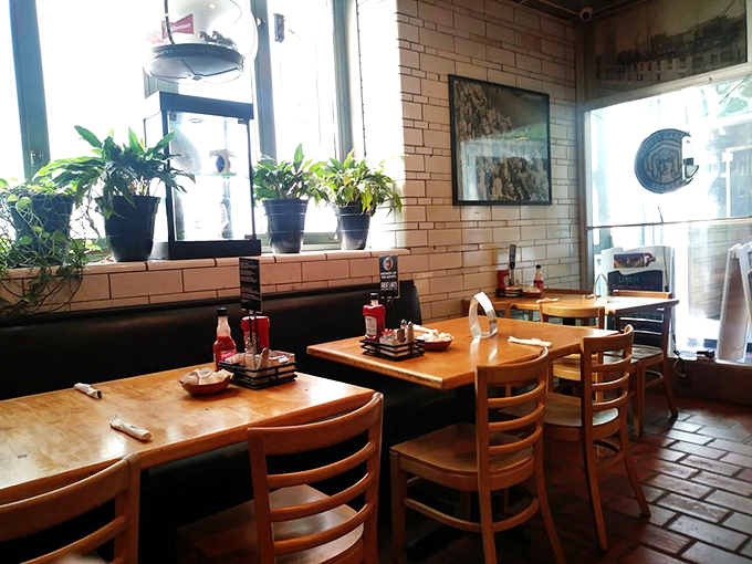 Sunlight streams through windows onto wooden tables where countless Cleveland stories have unfolded. Plants thrive here—and so do appetites.