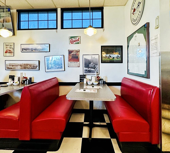 These booths have witnessed countless coffee refills, first dates, and "I'm too full but let's look at dessert anyway" moments. 