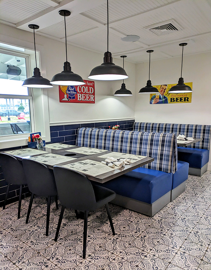 Blue banquettes and vintage beer signs create the perfect backdrop for seafood feasting &ndash; like dining in a maritime museum where you can actually touch the exhibits.