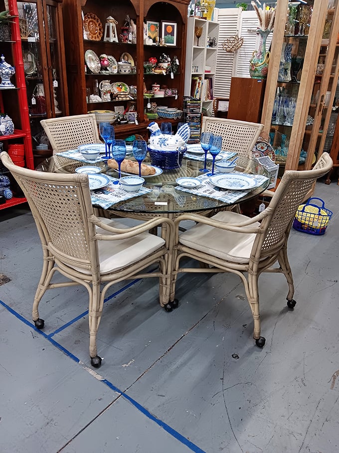 This elegant glass-topped dining set isn't just furniture&mdash;it's the beginning of countless future dinner parties and family gatherings.