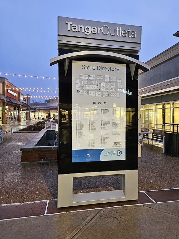 The directory stands ready to guide you through this retail wonderland&mdash;your shopping GPS awaits.