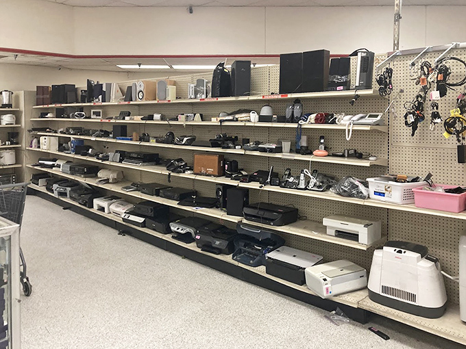 The electronics section: Where yesterday's cutting-edge technology awaits its second act in your home.