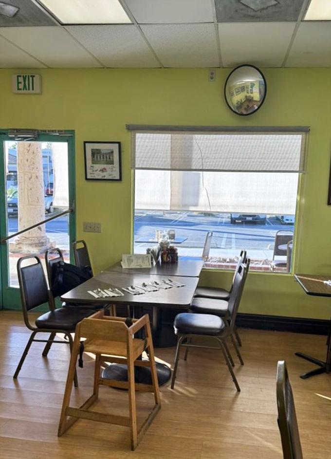 Pale yellow walls, simple tables, and a high chair waiting in the corner—this is where families have been making memories for generations.