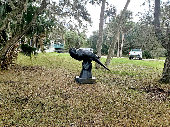 This artistic tribute to Florida's wildlife stands as a reminder that we're just visitors in their ancient home.