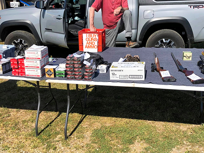 The Second Amendment display. Where hunters, collectors, and folks who just want to keep the raccoons away from their trash cans converge.