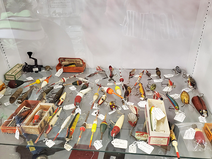 Vintage fishing lures that could catch more compliments than fish these days. Each tag represents someone's future "look what I found!"