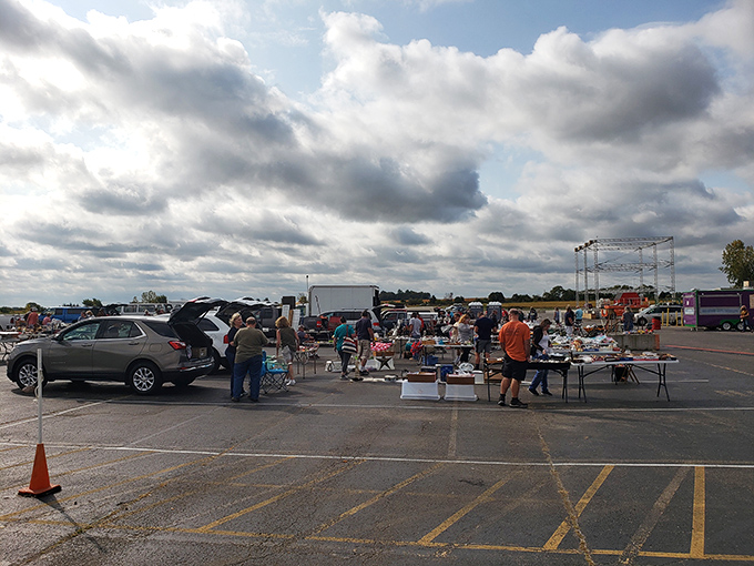 Organized chaos at its finest! This vendor's eclectic collection proves that sometimes the best treasures are found in the most cluttered corners.