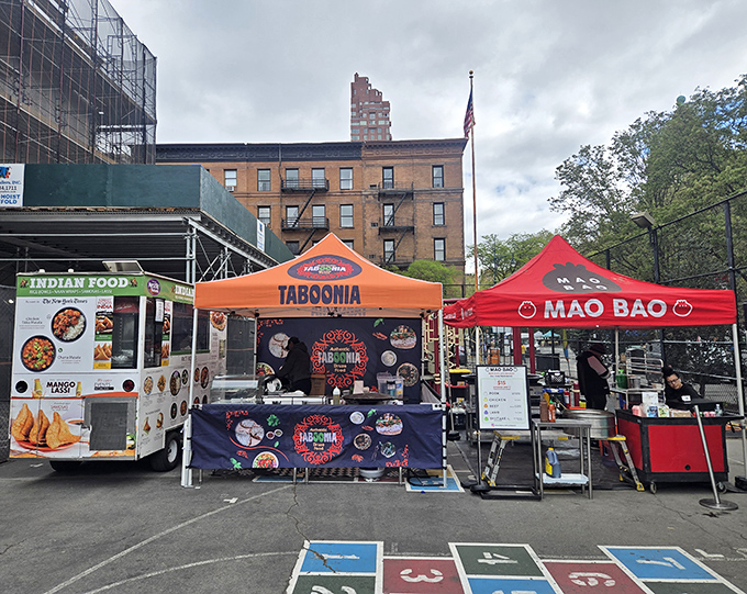 Culinary adventures await between colorful tents. Taboonia and Mao Bao offering global flavors that make your neighborhood takeout menu seem tragically limited.