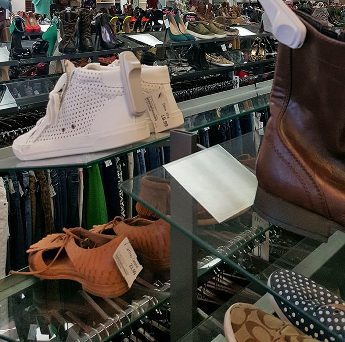 Sneakers, flats, and fashion-forward footwear line up like contestants in a beauty pageant where everyone's a winner at these prices.