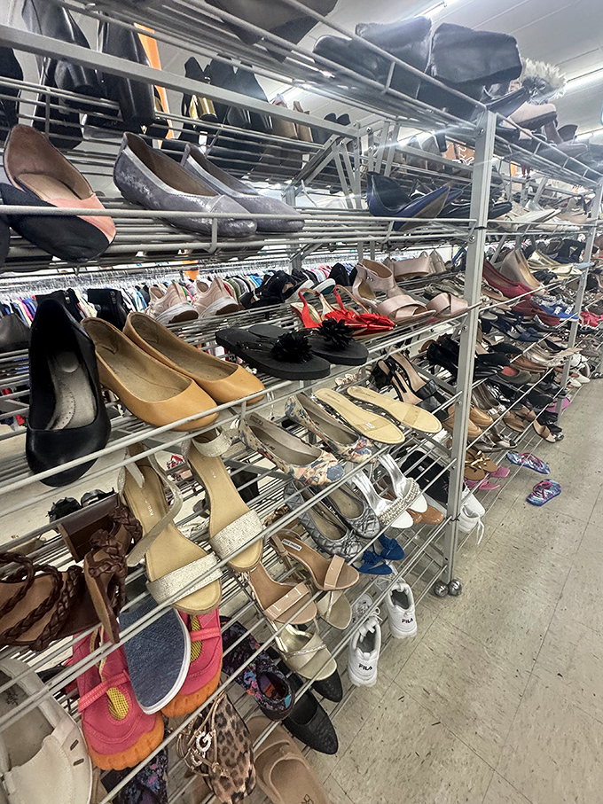 Shoe heaven for the fashion-forward bargain hunter. From barely-worn heels to practical flats, your next favorite footwear awaits discovery.
