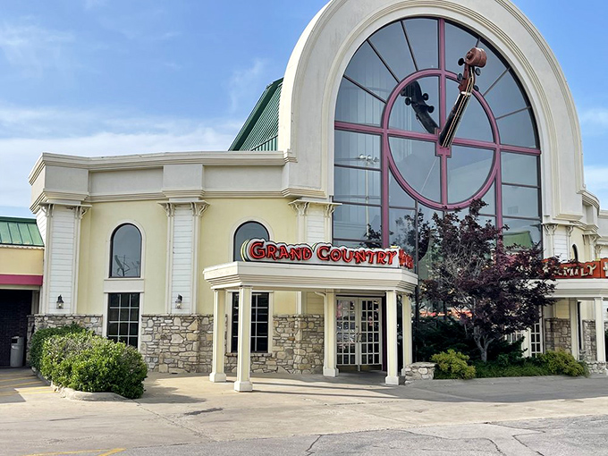 The exterior view showcases Grand Country's impressive architecture&mdash;part country lodge, part entertainment venue, all Branson hospitality.
