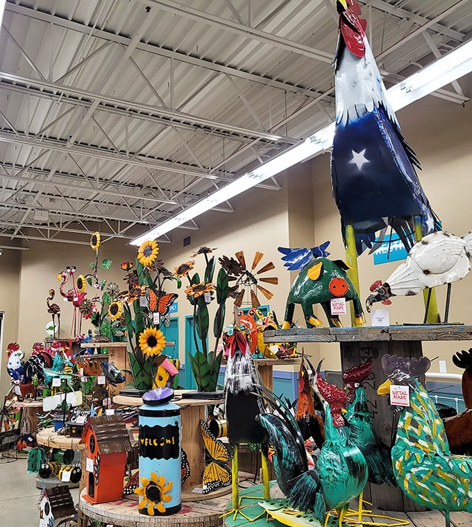 Not your average garden center! These whimsical metal sculptures and folk art creations bring personality to patios and yards across the Hawkeye State.