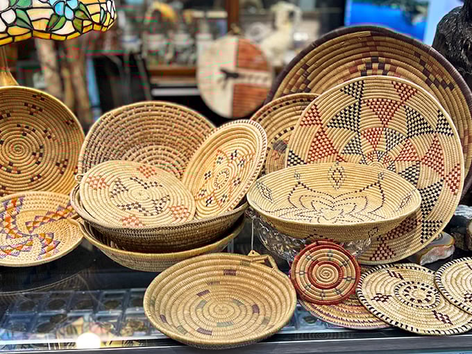 Woven with techniques passed through generations, these baskets transform humble materials into mathematical precision that puts modern design to shame.