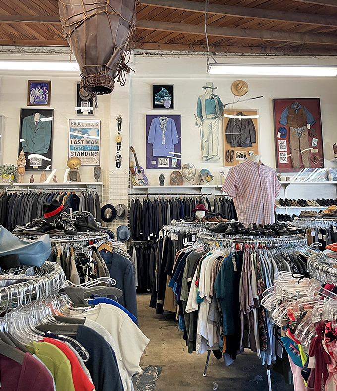 Navigate the narrow pathways between racks like an explorer charting unknown territory&mdash;each turn might reveal the perfect find.