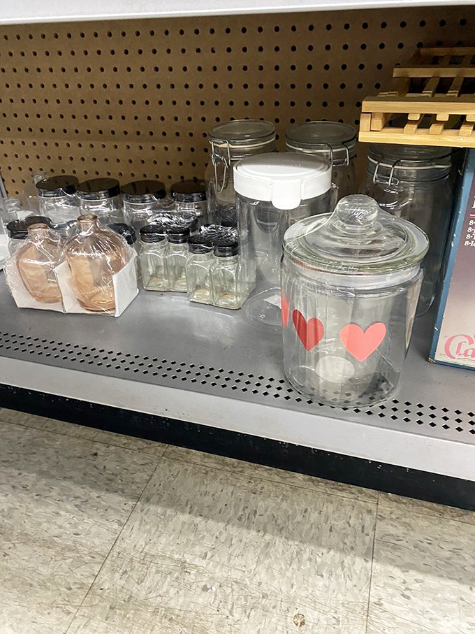 Mason jars and glass containers galore&mdash;perfect for organizing pantry staples or displaying beach treasures. Martha Stewart would approve of these budget-friendly finds.