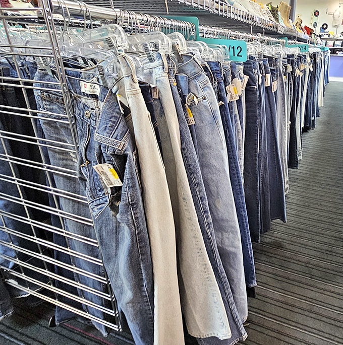 Denim for days! Every wash, style, and fit imaginable&mdash;like a rainbow of blue possibilities without the pot of gold prices.