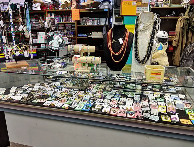 Jewelry display cases that rival department stores, minus the intimidating price tags. Those vintage beads have stories spanning decades.