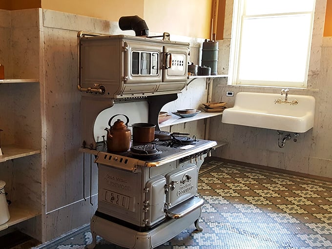 This vintage kitchen stove could tell stories of holiday feasts past – a magnificent beast of cast iron that cooked meals long before anyone had heard of an air fryer.