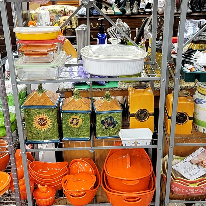 Kitchen essentials with personality! Those sunflower canisters aren't just containers&mdash;they're conversation starters disguised as storage solutions.
