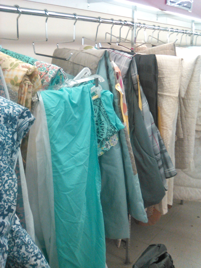 A pastel parade of linens and curtains awaits, each piece whispering possibilities of budget-friendly home makeovers.