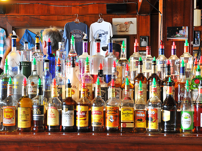 Behind every great island story is a well-stocked bar &ndash; this lineup of bottles stands ready to facilitate memories you might not entirely remember.